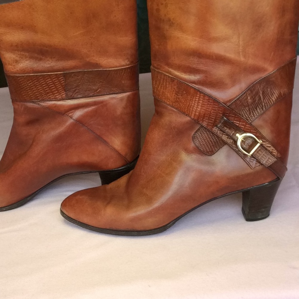 Bartoli Italian Leather Cognac Boots - Gem